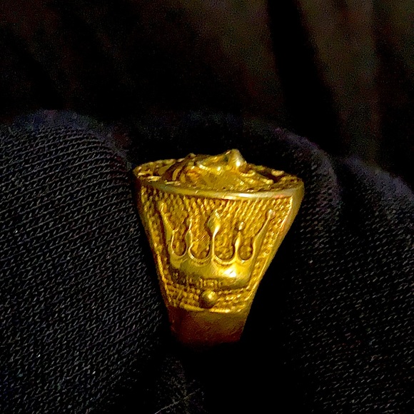 Versace | Accessories | Rare 8k Versace Style Lion King Gold Ring ...